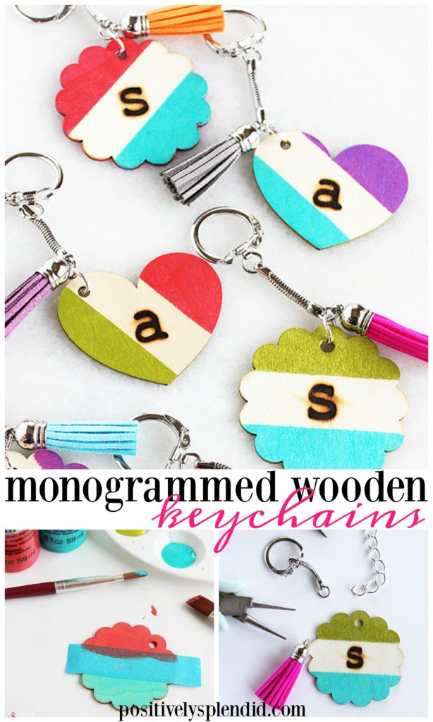 Easy Handmade Gift Idea: Monogrammed Wooden Keychains - Positively ...