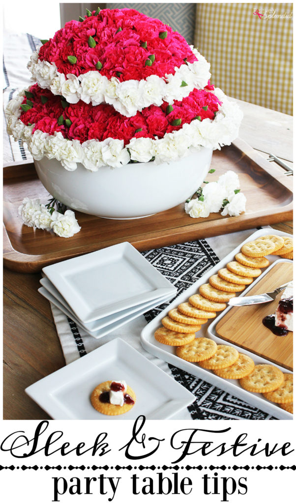 How to Set a Sleek & Festive Party Table + DIY Tiered Floral ...