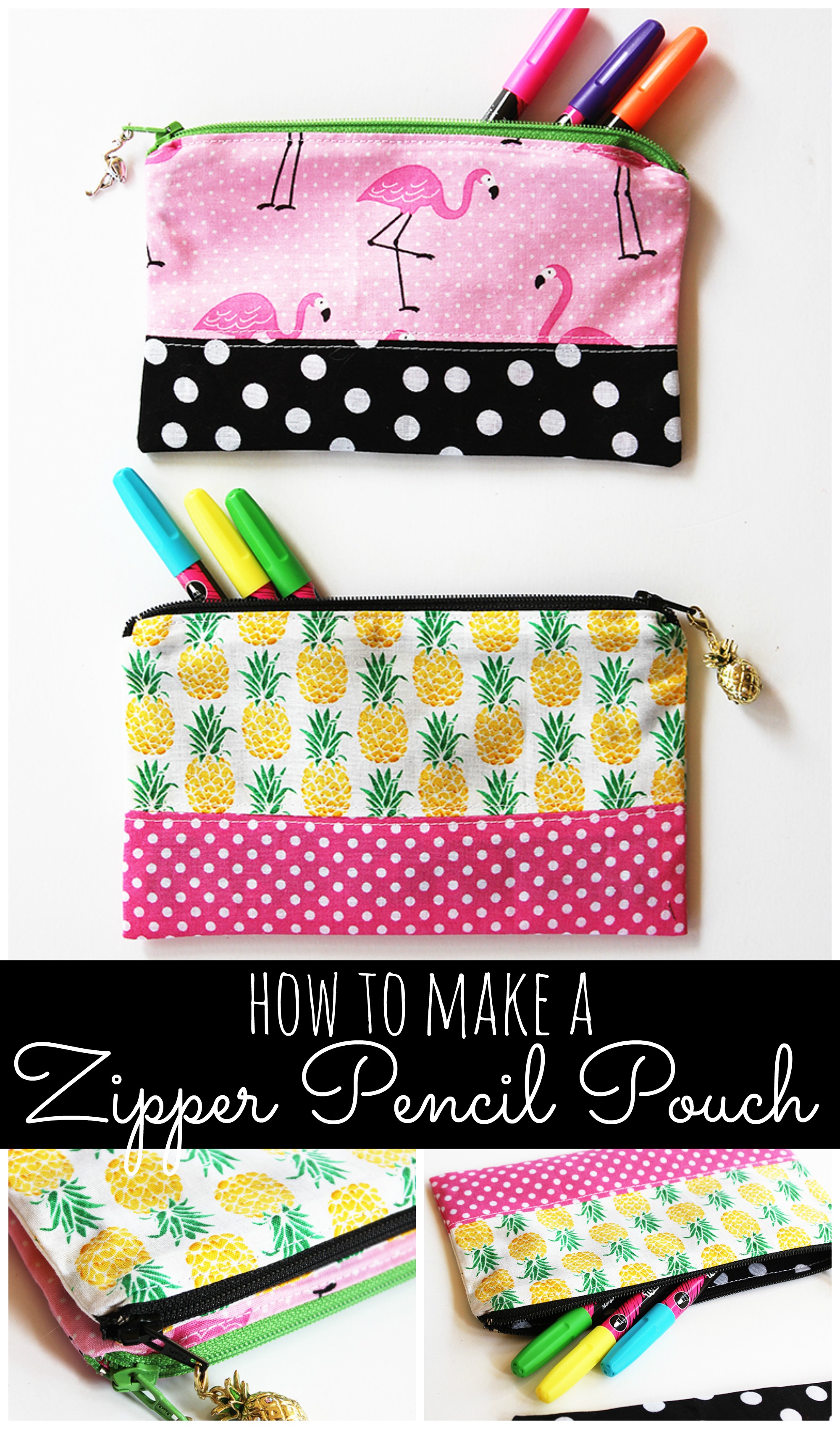 Zipper Pencil Pouch DIY Sewing Tutorial By Positively Splendid