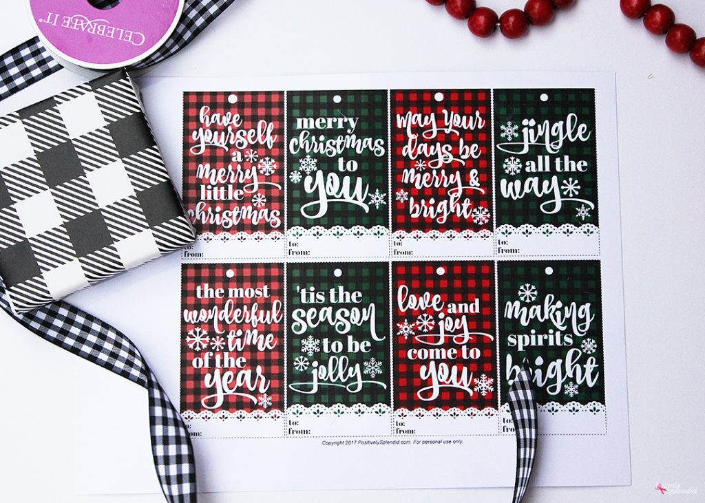 Printable Plaid Christmas Gift Tags - Positively Splendid {Crafts ...