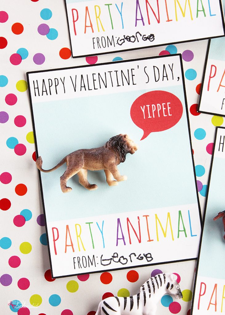 Party Animal Valentines – Free Printable! - Positively Splendid {Crafts ...