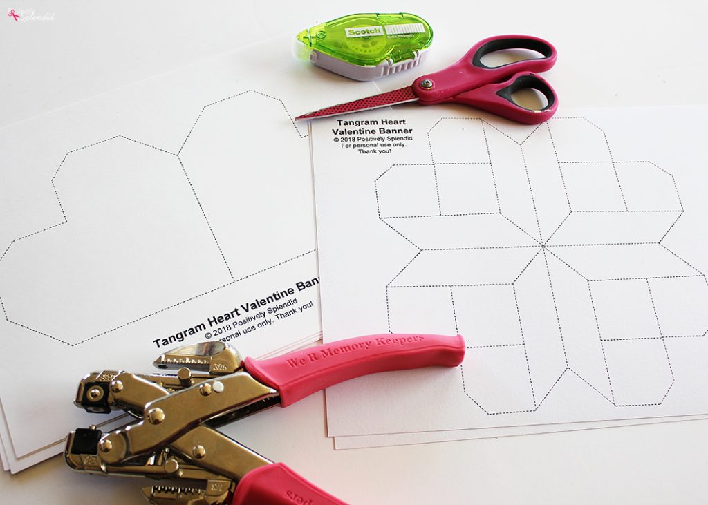 Tangram Heart Valentine Banner (Free Printable) - Positively Splendid ...