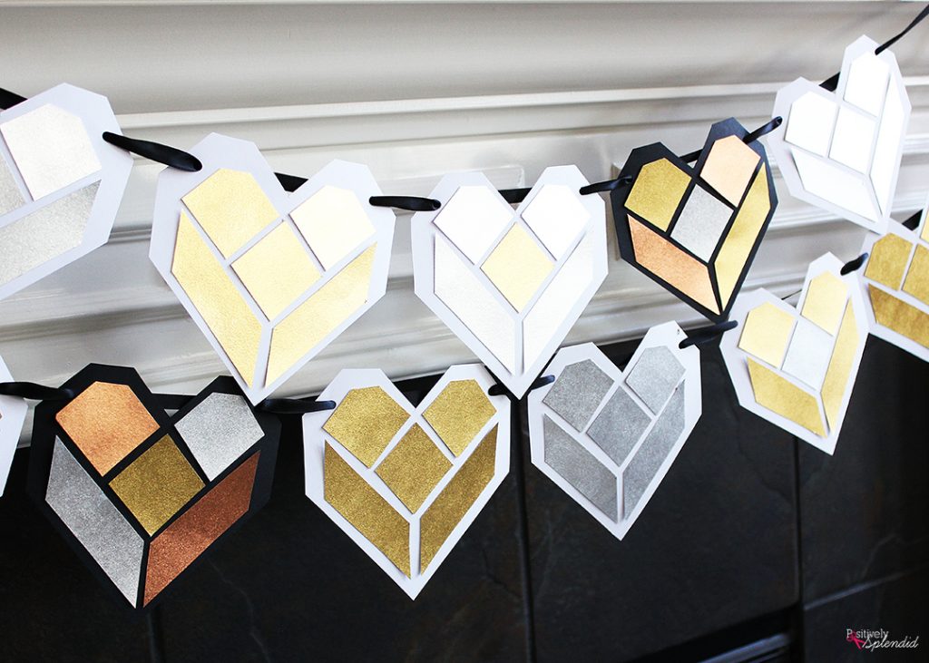 Tangram Heart Valentine Banner (Free Printable) - Positively Splendid ...