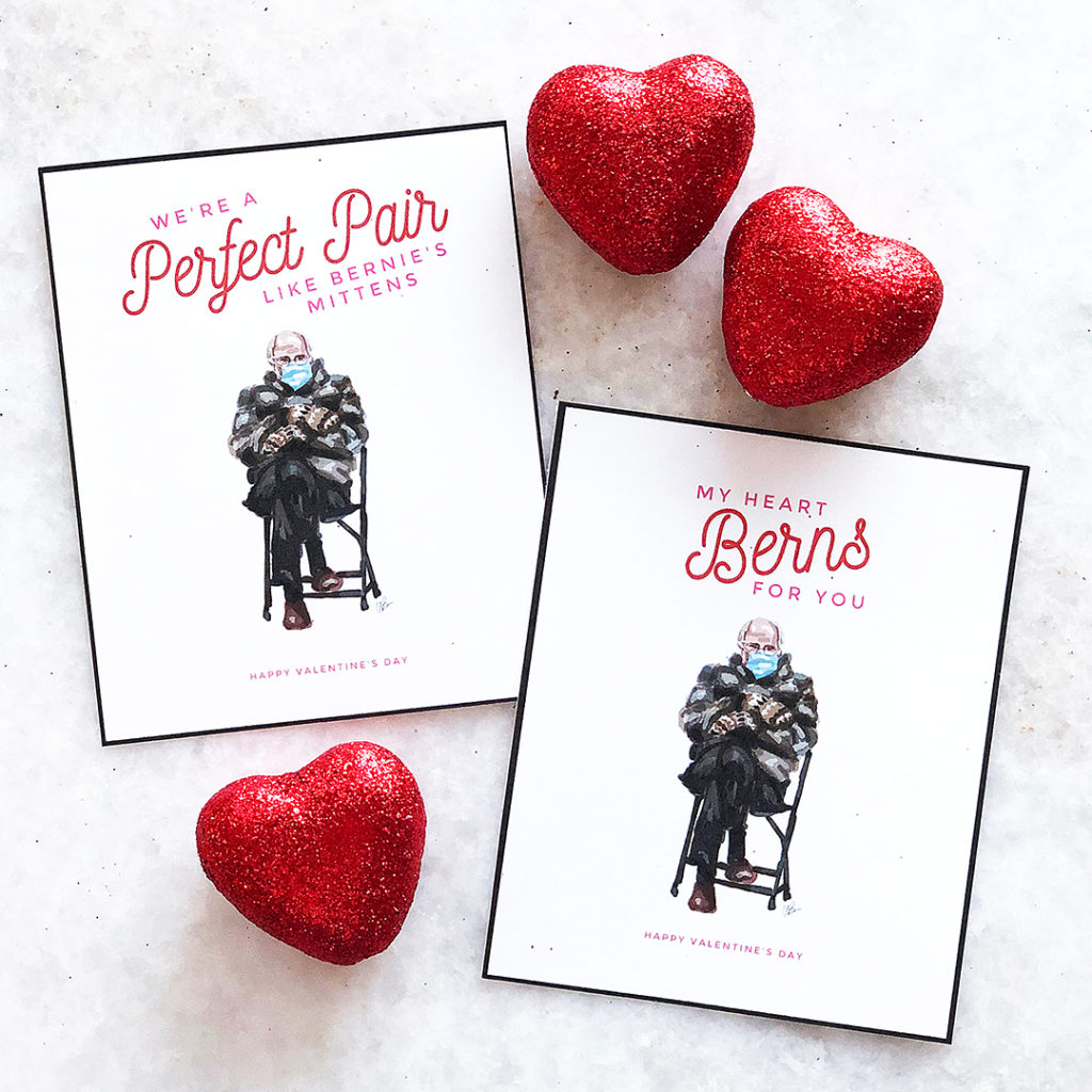 Free Printable Bernie Valentines - Positively Splendid {Crafts, Sewing ...